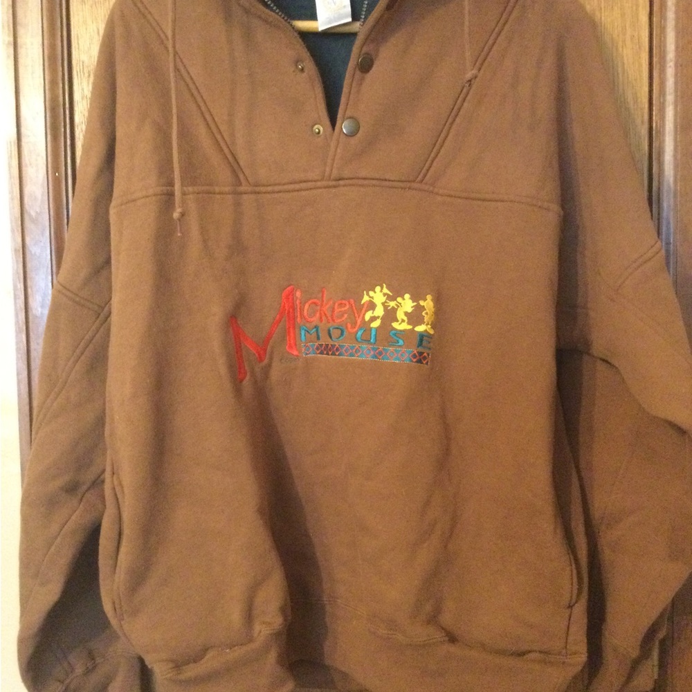Vintage Brown Bac Premier Mickey Mouse Pullover 1/4 Z… - Gem